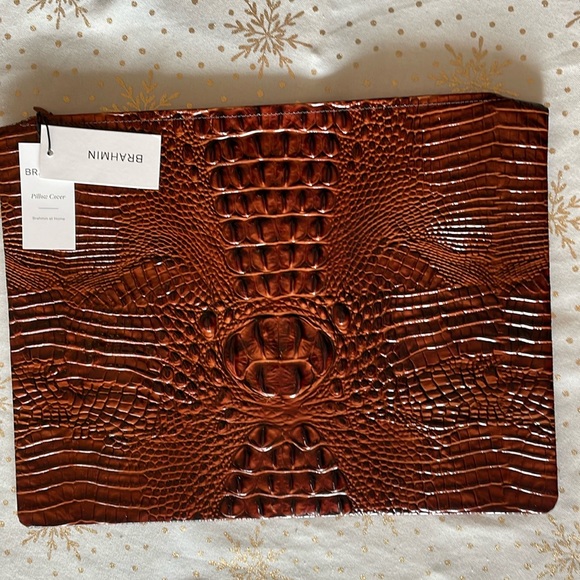 Brahmin | Accents | Brahmin Pecan Melbourne Brown Leather Pillow Cover ...